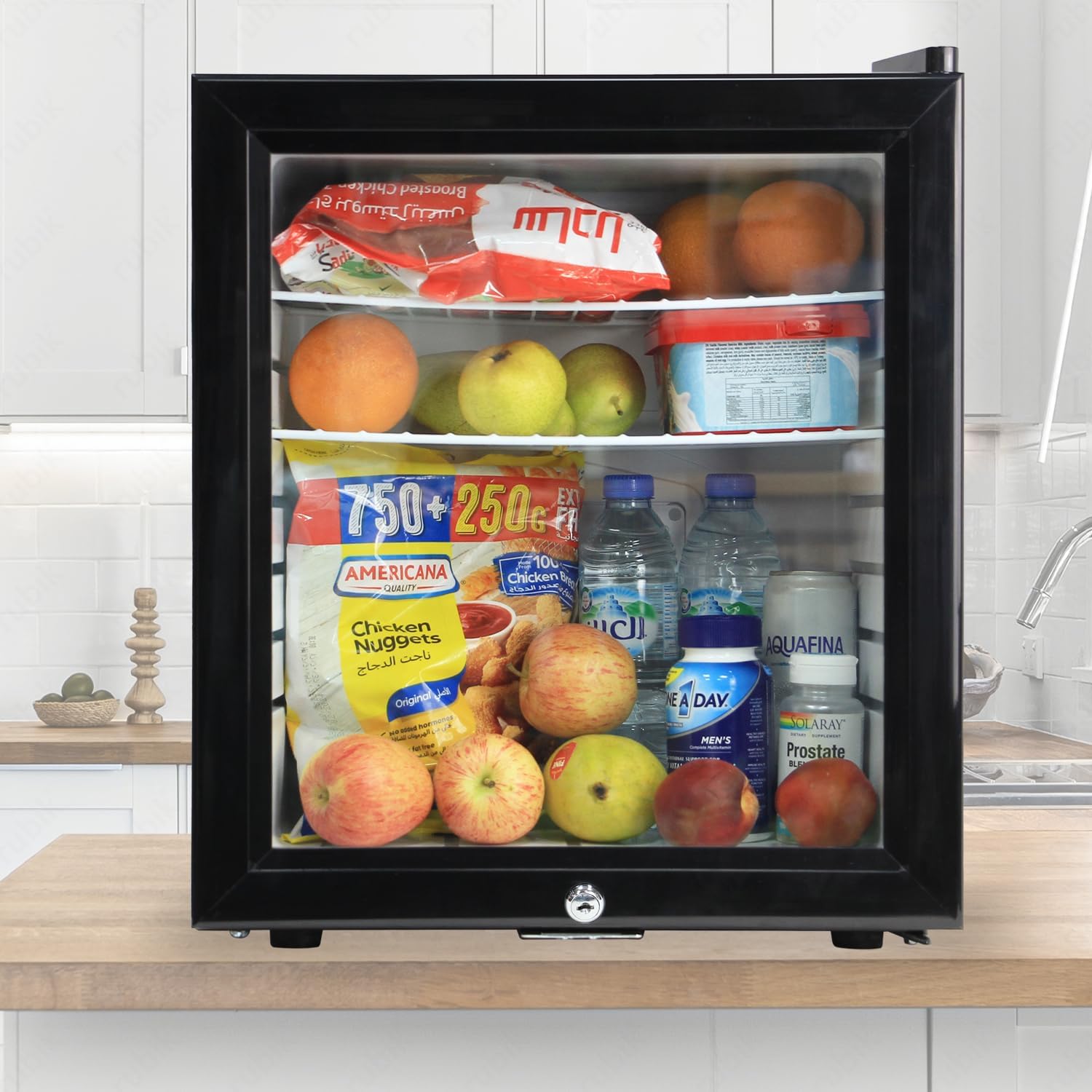 Rubik Hotel Mini Bar Fridge 40L, Glass Door Refrigerator CW-40CA ...