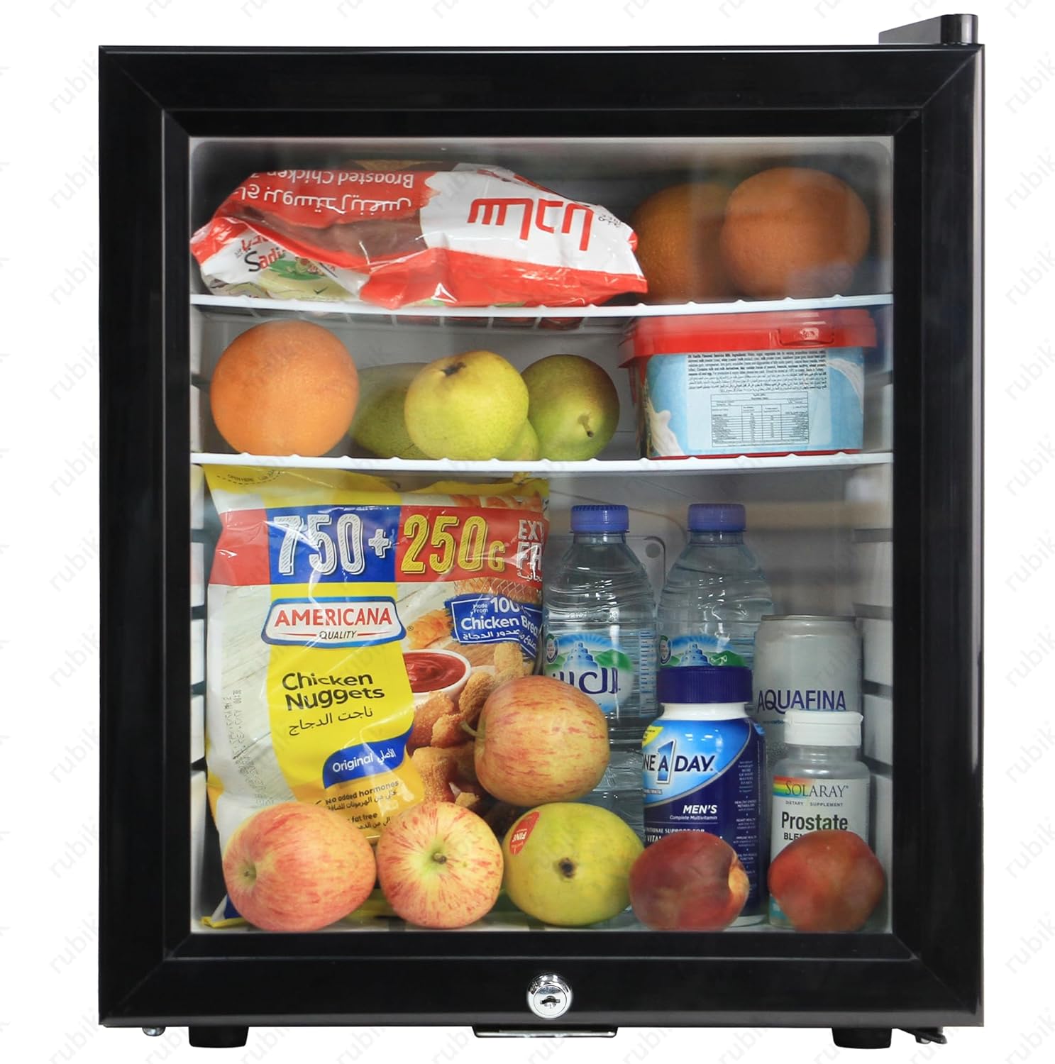 Rubik Hotel Mini Bar Fridge 40L, Glass Door Refrigerator CW-40CA ...