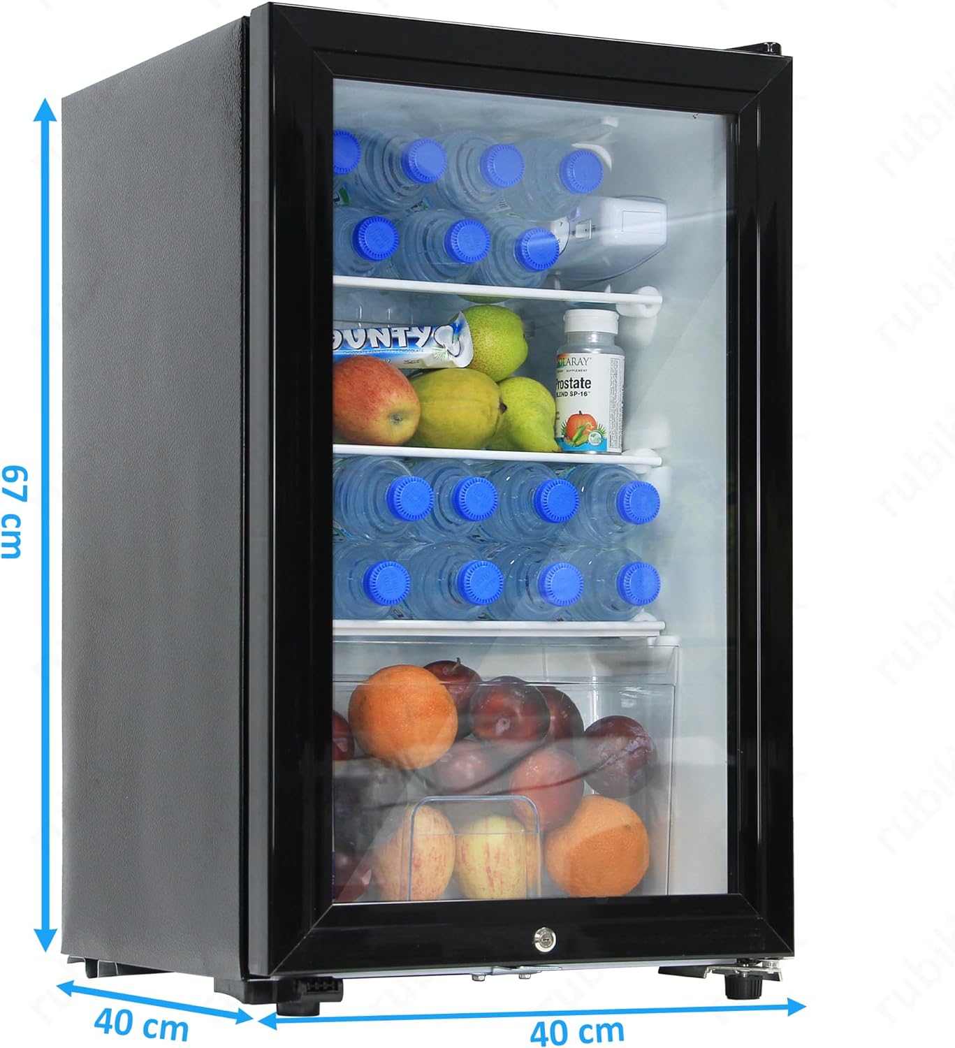 Rubik Hotel Mini Bar Compressor Fridge 62L, Glass Door Refrigerator JC ...